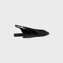 CELINE ALMA BLACK TRIOMPHE FLAT SLINGBACK IN GROS-GRAIN – Blank Room