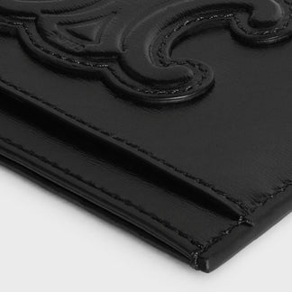 CELINE CARD HOLDER BLACK CUIR TRIOMPHE IN SHINY CALFSKIN – Blank Room