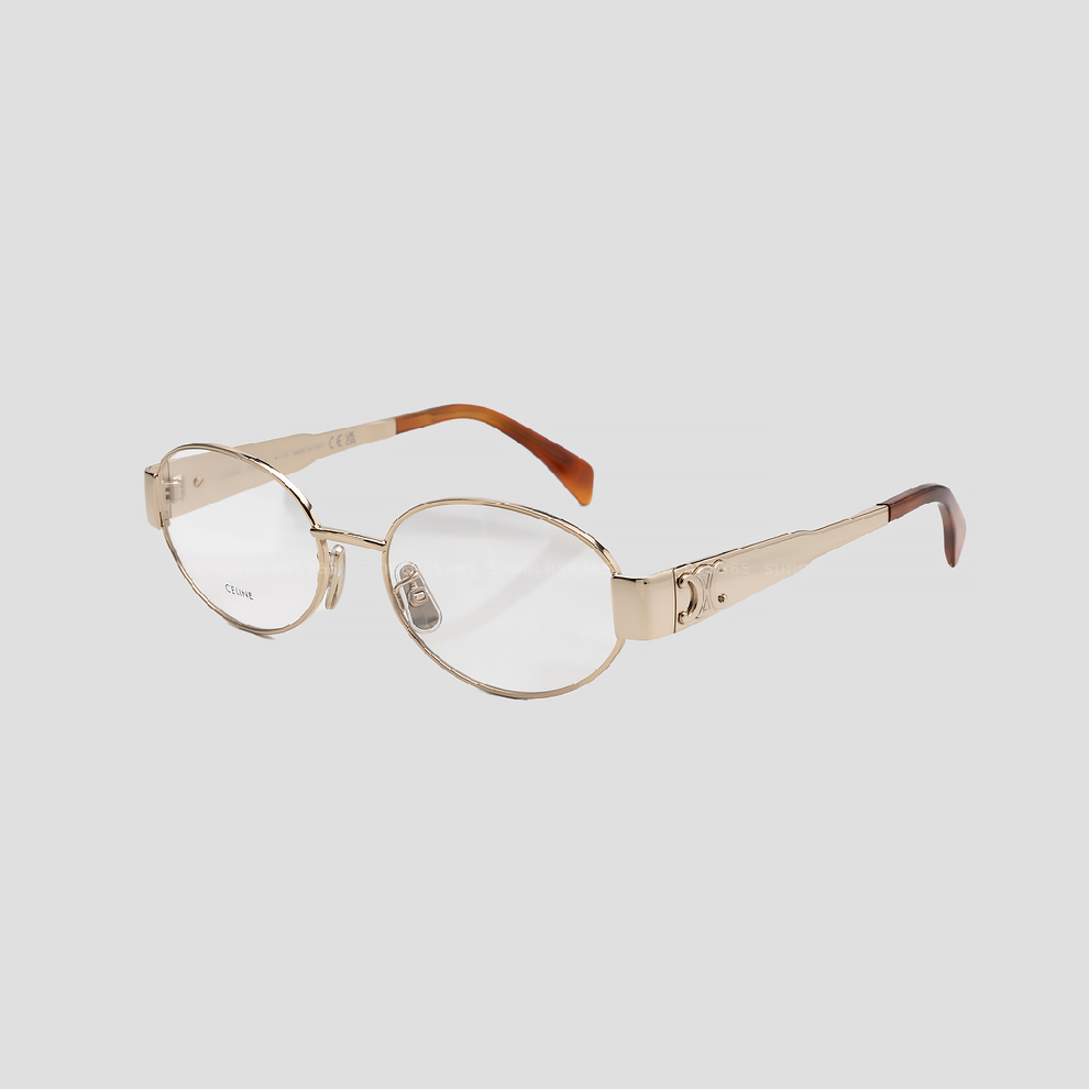 Celine CL50140U 030 Triomphe Gold Metal Eyeglasses – Blank Room