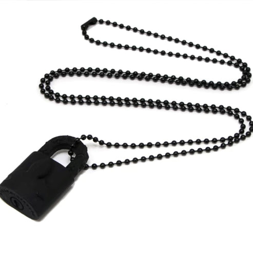 CHROME HEARTS BLACK SILICONE LOCK NECKLACE – Blank Room