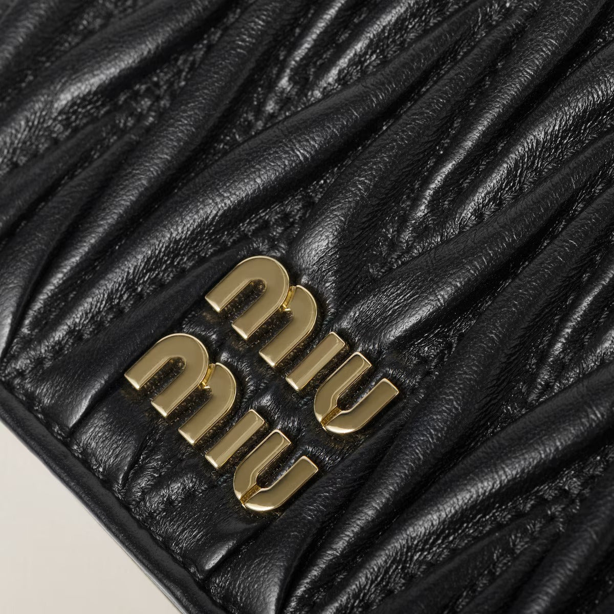 Miu Miu Black Small Matelassé Nappa Leather Wallet – Blank Room