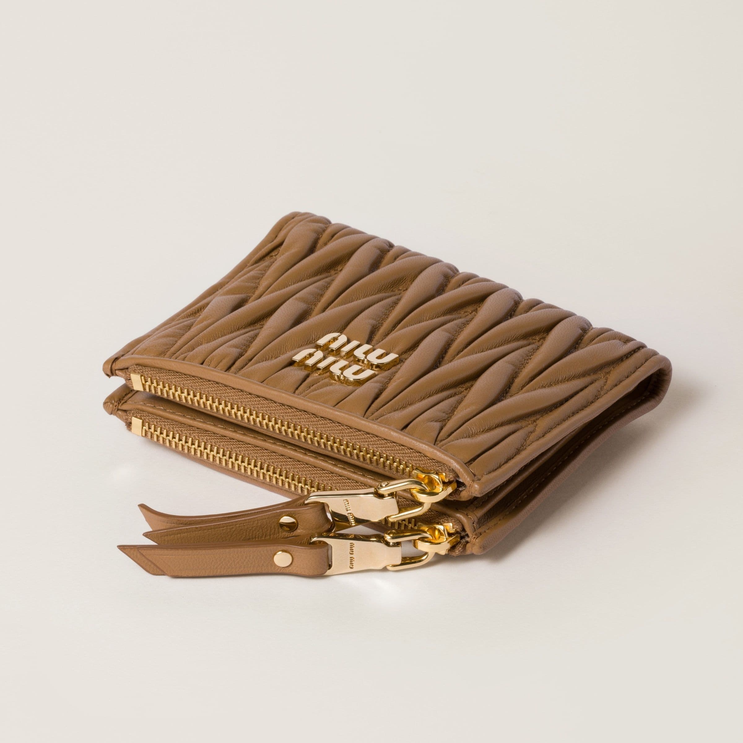 Miu Miu Caramel Matelassé Nappa Leather Small Wallet – Blank Room